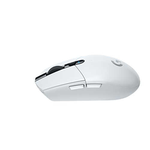 Logitech G305 Lightspeed Wireless Gaming Mouse, Hero Sensor, 12000 DPI, Lightweight, 6 Programmable Buttons, 250h Battery Life, On-Board Memory, PC/Mac - White (German Packaging)
