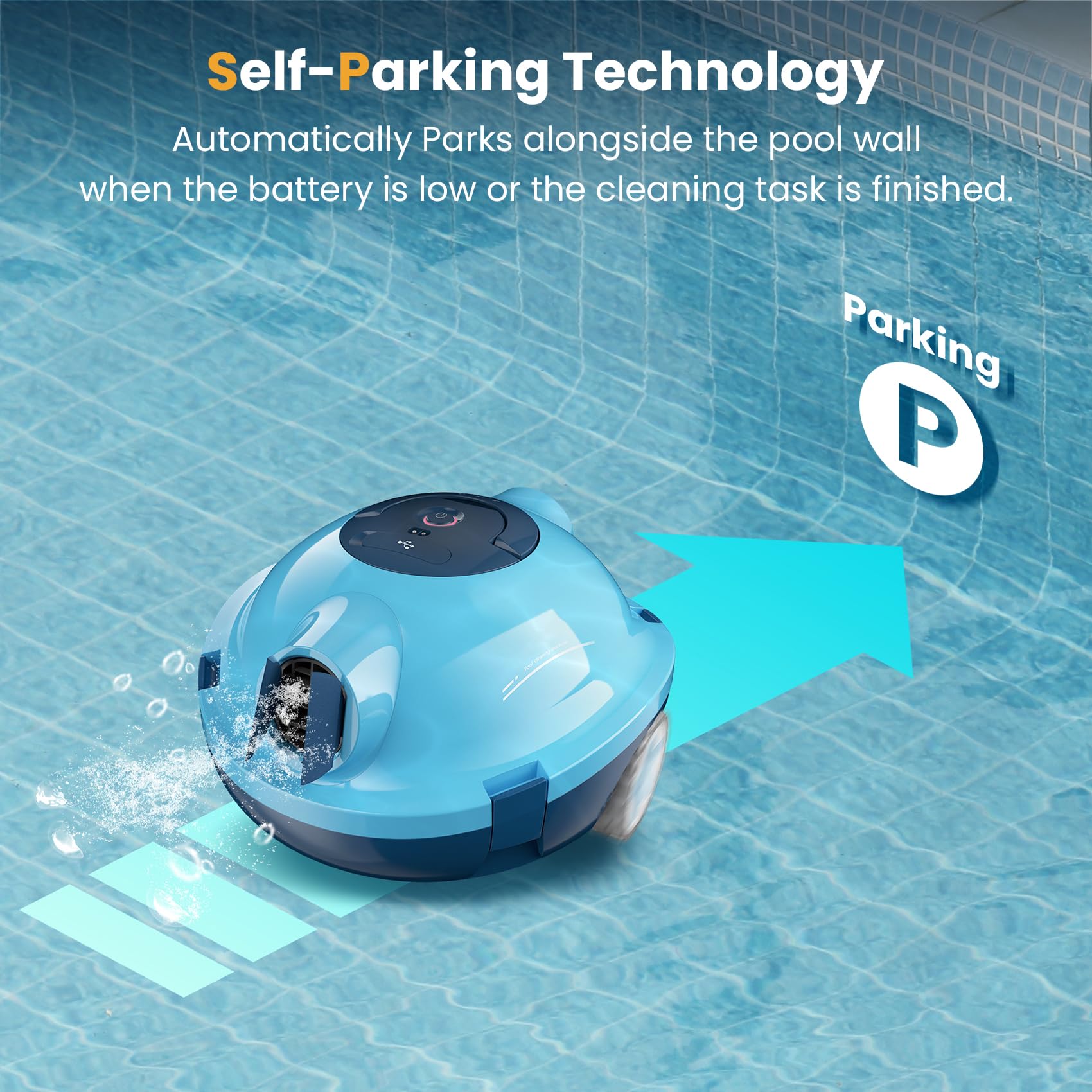 ππ₯ππ§ππππ OUCAXIA Cordless Robotic Pool Cleaner, Automatic Pool Vacuum, 90 Mins Runtime & Powerful Suction, Self-Parking, Lightweight, Ideal for Above/In-Ground Pool 65 Feet/1100 Sq.Ft