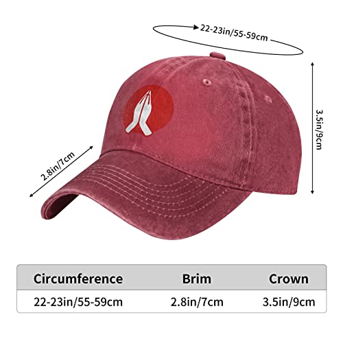 Namaste-Keyword-Tool-Food-Yoga Cowboy Hat Womens Baseball Cap Adjustable Casual Trucker Hats Sunhat Red
