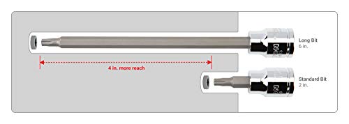 TEKTON 3/8 Inch Drive Long Torx Bit Socket Set, 12-Piece (T10-T60) | SHB91305