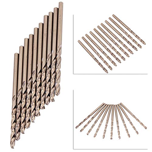 YWBL-WH Hss Twist Drill,M35 Cobalt Drill Bit Set 1mm-5mm HSS Twist Drill Bits for Drilling Stainless Steel Cast Iron Metal(3mm)