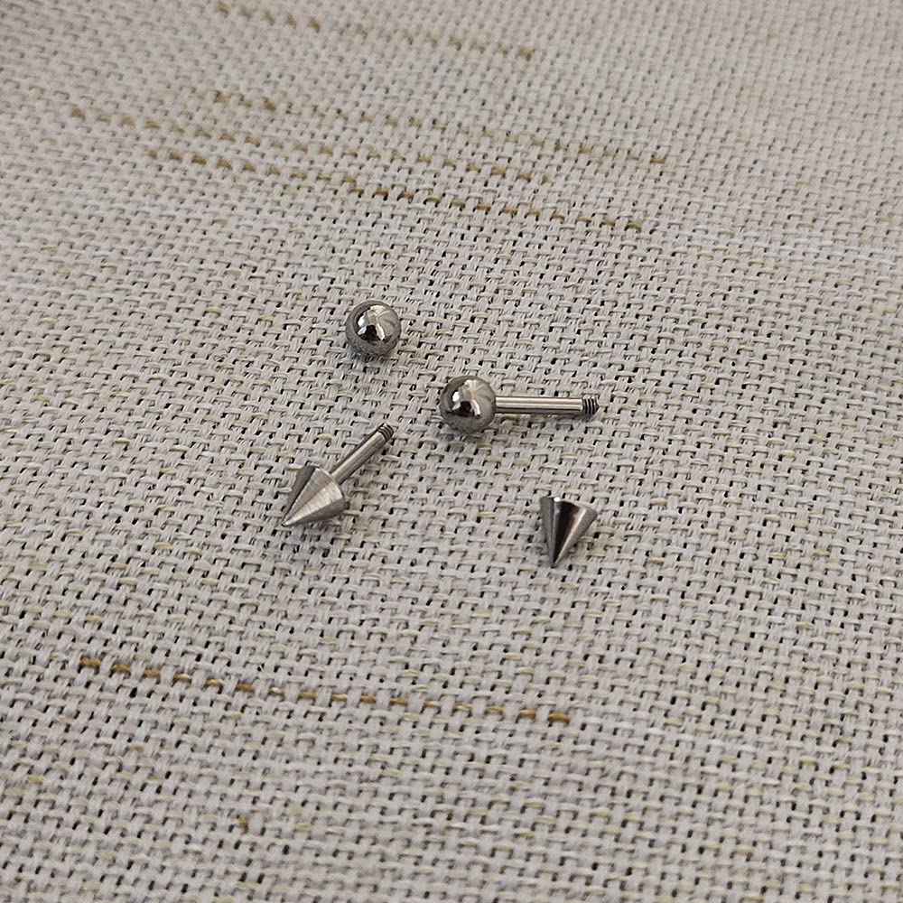Minimalist Spike Stud Earrings for Women Men Stainless Steel Cool Tiny Cartilage Helix Tragus 16g Screw Back Piercing Studs Hypoallergenic Sensitive Ears Birthday Jewelry Gifts Bff (Silver)