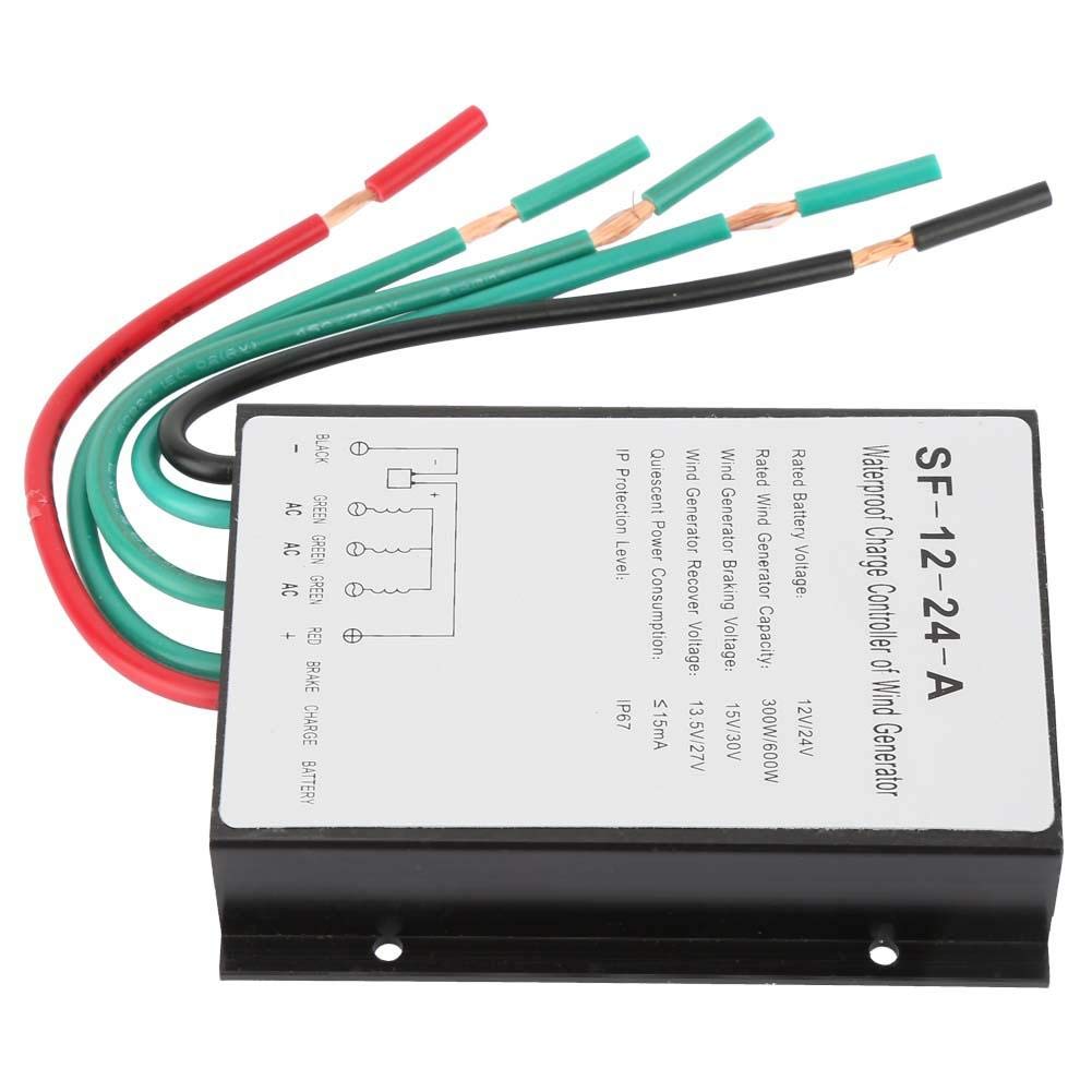 Wind Charge Controller 12V/24V 300W/600W,Automatic Wind Power Charge Regulator,IP67 Waterproof Wind Turbine Generator Charge Controller Regulator