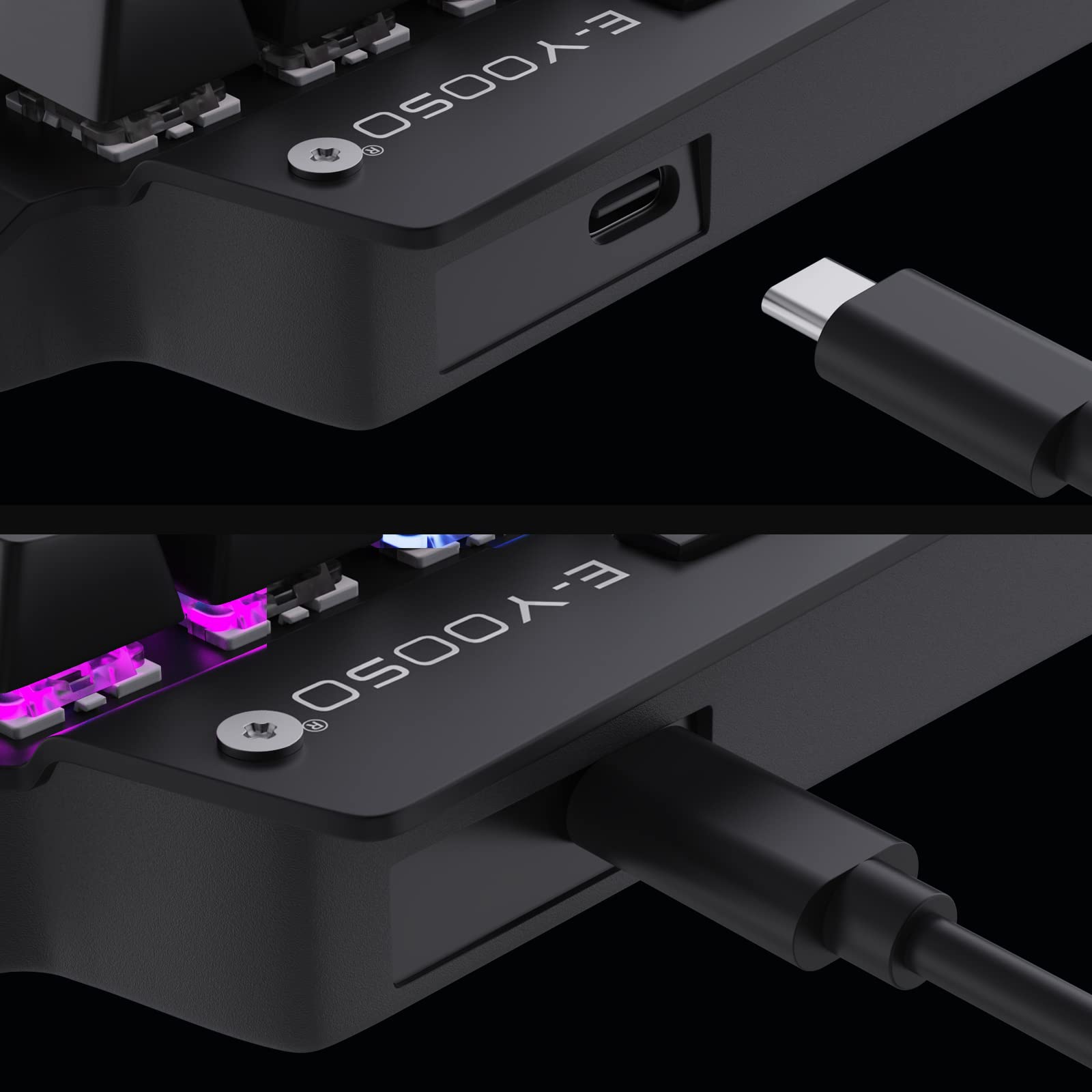 K-700 One Handed Mechanical Gaming Keyboard, RGB Led Backlit, Red Switches, 41 Macro Keys, Detachable Wrist Rest and Type C Cable, Hot Swappable 44 Key