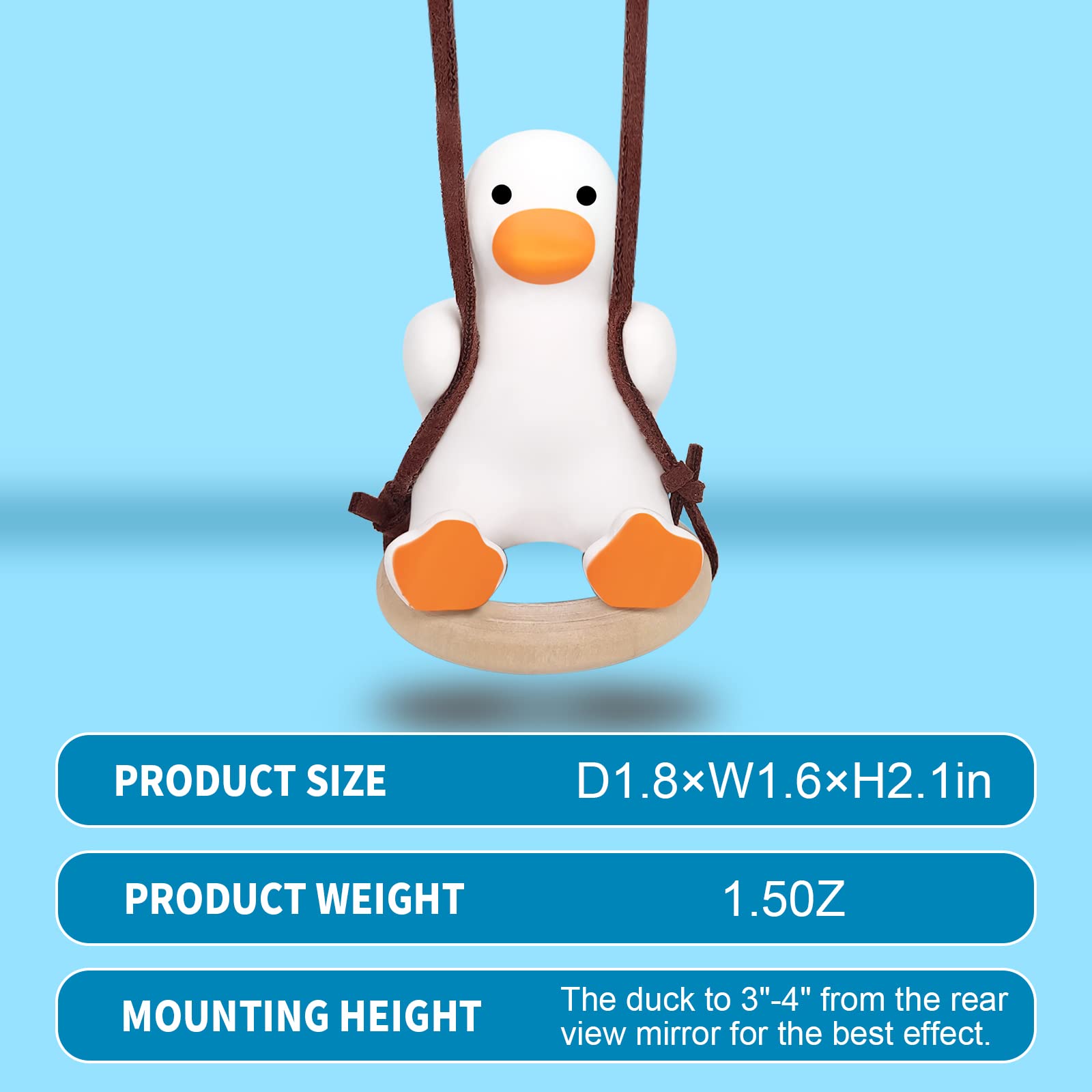 Super Cute Duck on Swing car Decoration Accessories (Duck-A)