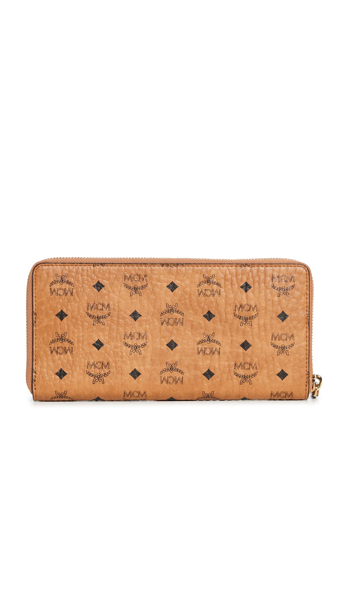 MCM Women's Vis Org Zip Lrg Wallet Tech, Cognac, Tan, Graphic, One Size