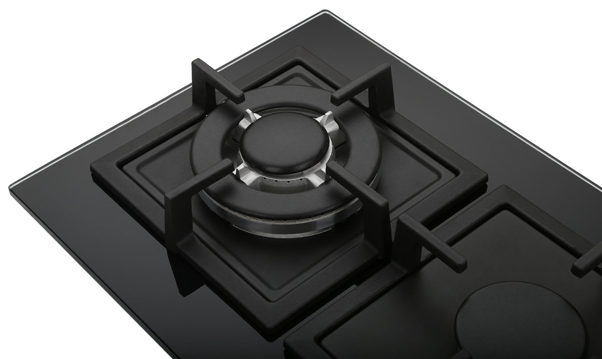K&H 2 Burner 12 Inch Built-in LPG/Propane Gas Stove Top Glass Surface Cast Iron Cooktop UL/ETL Certified 2-GCW-LPG