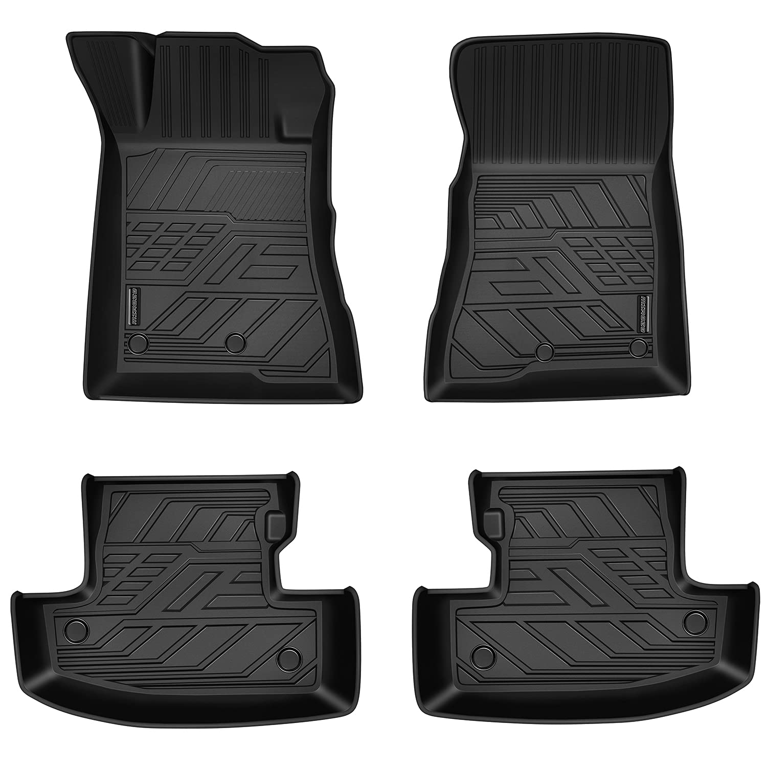 MIROZO Floor Mats Fit for 2015-2021 Ford Mustang Convertible/ Coupe,2022 Ford Mustang Mach-E,TPE Custom Car Floor Mats Front & 2nd Row Full Coverage Floor Liners