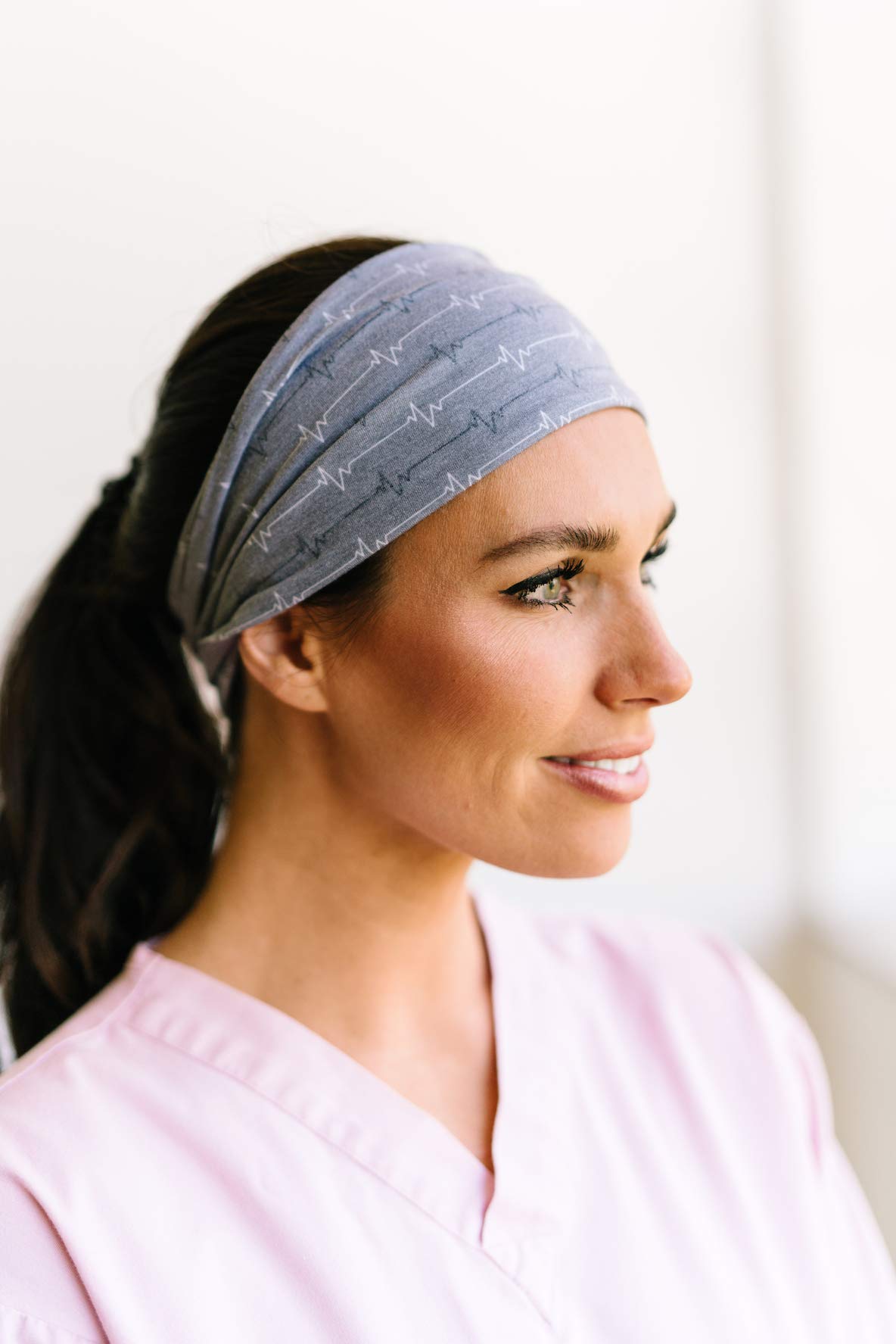 Maven Thread Nightingale Workout Headbands, 4" Thick Non Slip Sweatbands for Women - 2pk, Ideal for Yoga, Exercise, Running, Gym - One Size - Black
