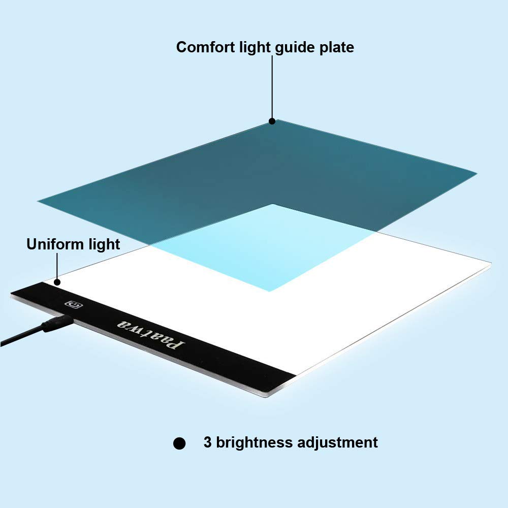 Light Box for Tracing A4 Led Artcraft Light Pad Tracer Dimmable Brightness Copy Drawing Board Tracing Table for Artists Designing Sketching Animation by PAATWA (A4S)