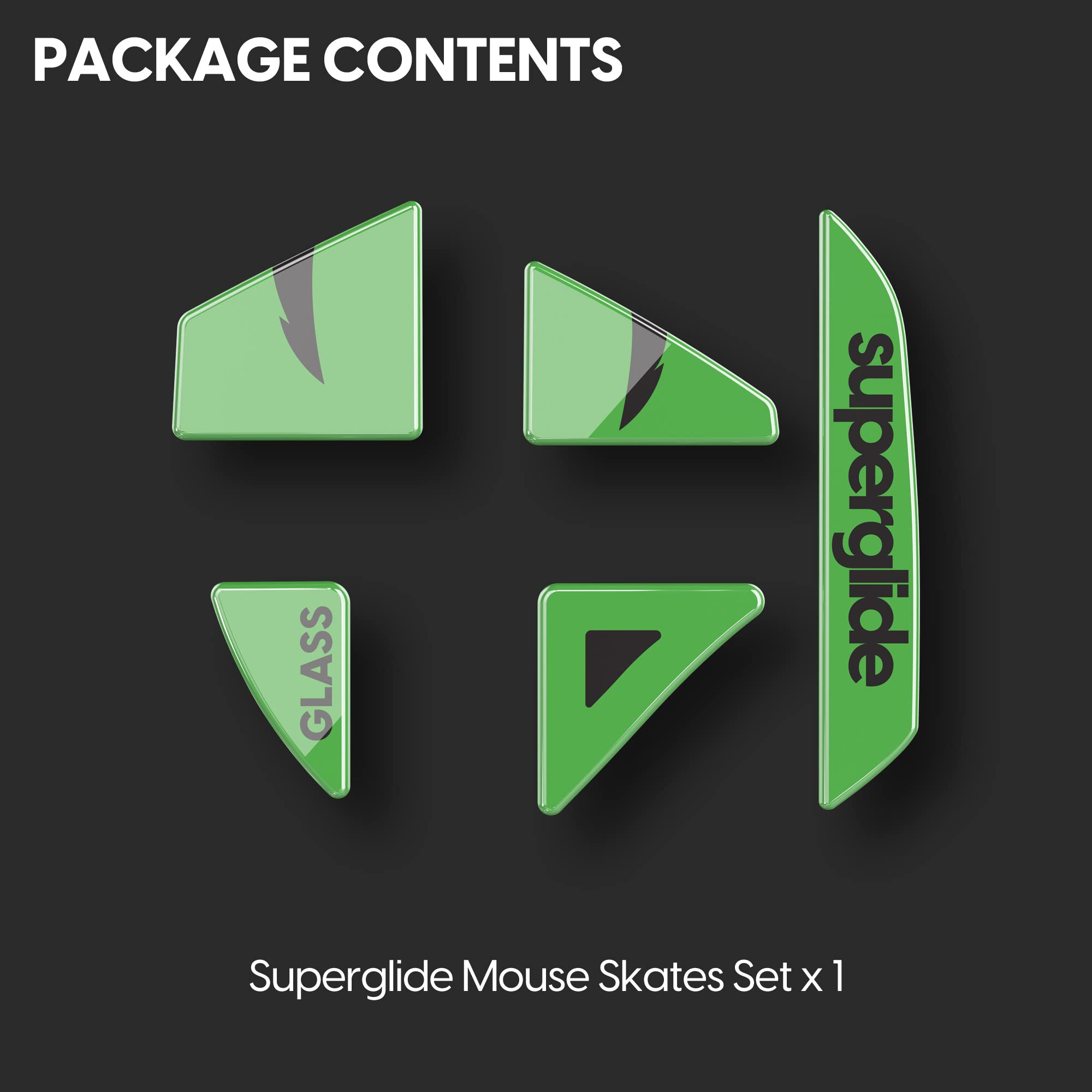 Superglide1 - Super Smooth Polished Surface Mouse Feet/Skates Made with Ultra Strong Flawless Glass Super Fast Smooth and Durable Sole for Razer Basilisk Ultimate [Green]