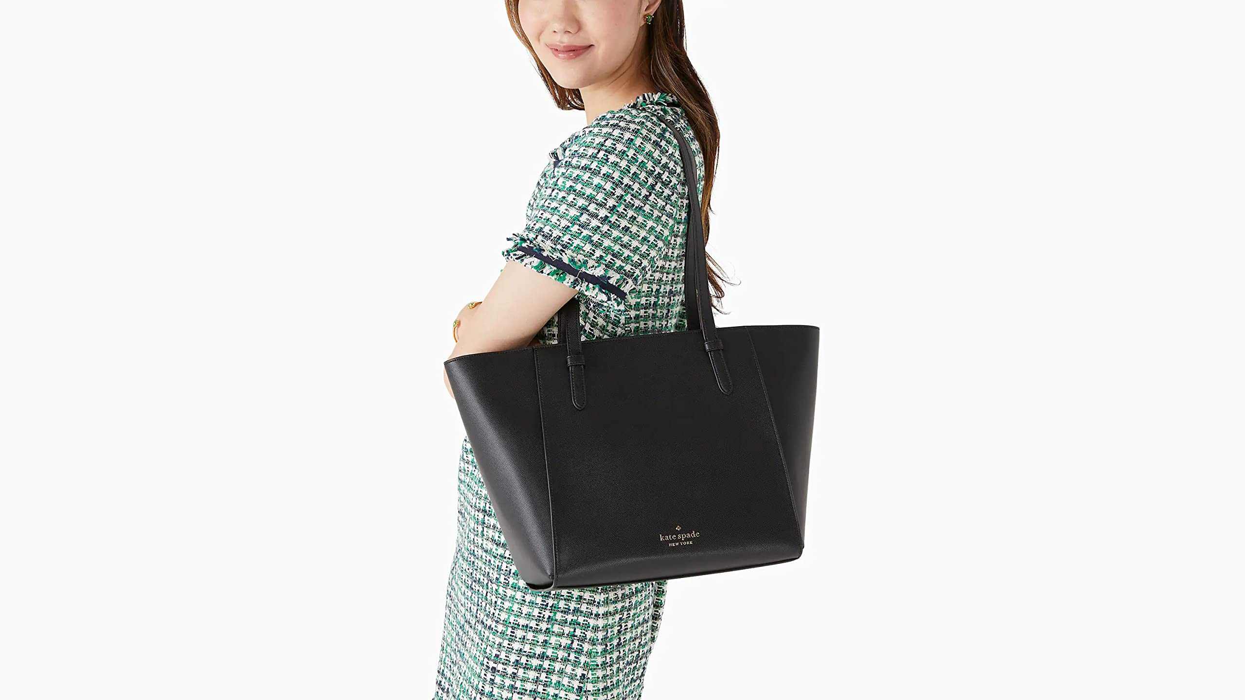 Kate Spade New York Becca Tote Large Saffiano Leather (Black)