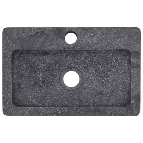 Wall-mounted Sink Gray 15"x9.4"x2.6" Marble,Marble WallMounted Sink: Modern Elegance for Your Bathroom or Washroom Bath Fixtures,Bathroom Sinks