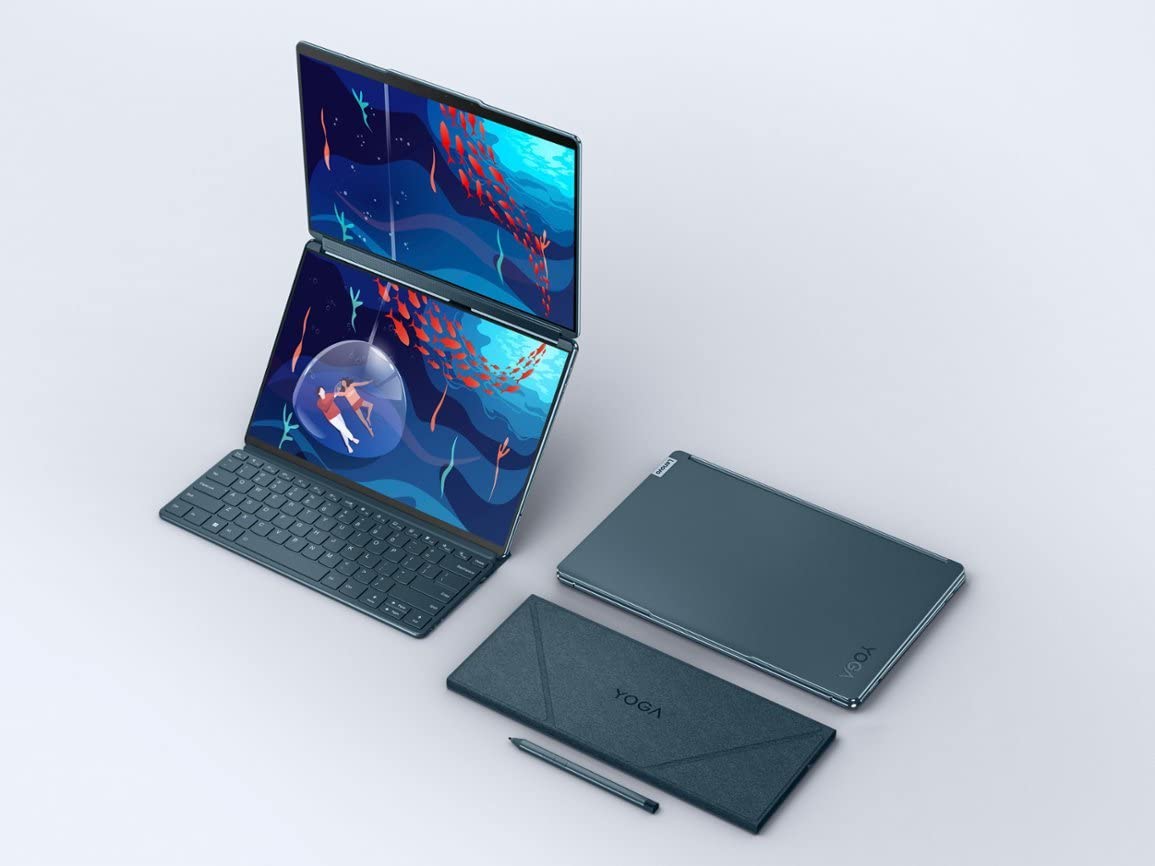 Lenovo Yoga Book 9i 2-in-1 13.3" 2.8K Dual Screen OLED Touch Laptop - Intel Core i7-1355U with 16GB Memory - 512GB SSD - Tidal Teal ((512GB - China Model No Warranty)