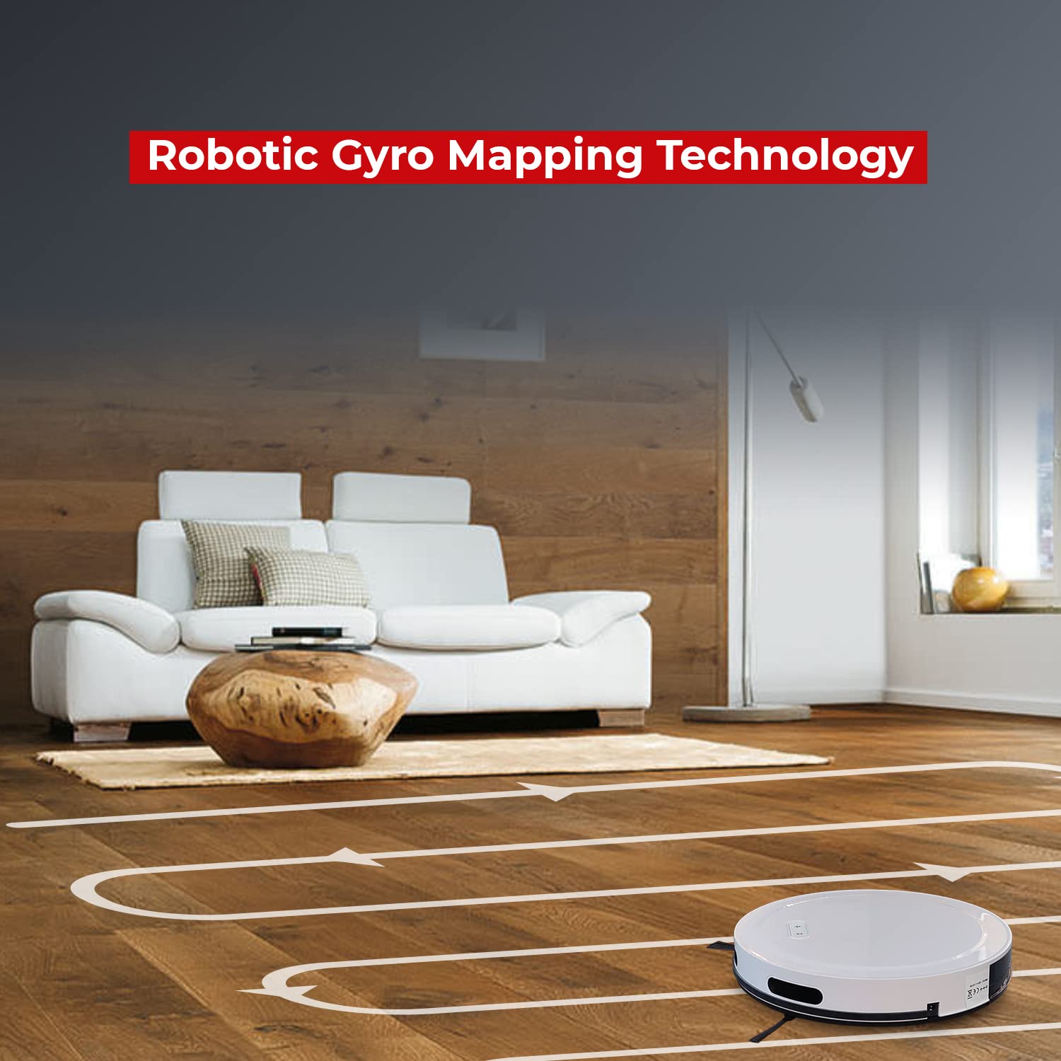 MILAGROW Seagull -Thinnest Robotic Vacuum Cleaner Gyro Mapping,1500Pa Strong Suction,Auto Boost Wet Mopping Without Watertank,Scheduling,Self-Charging,3 Stage Cleaning,Smart APP, Alexa(White)