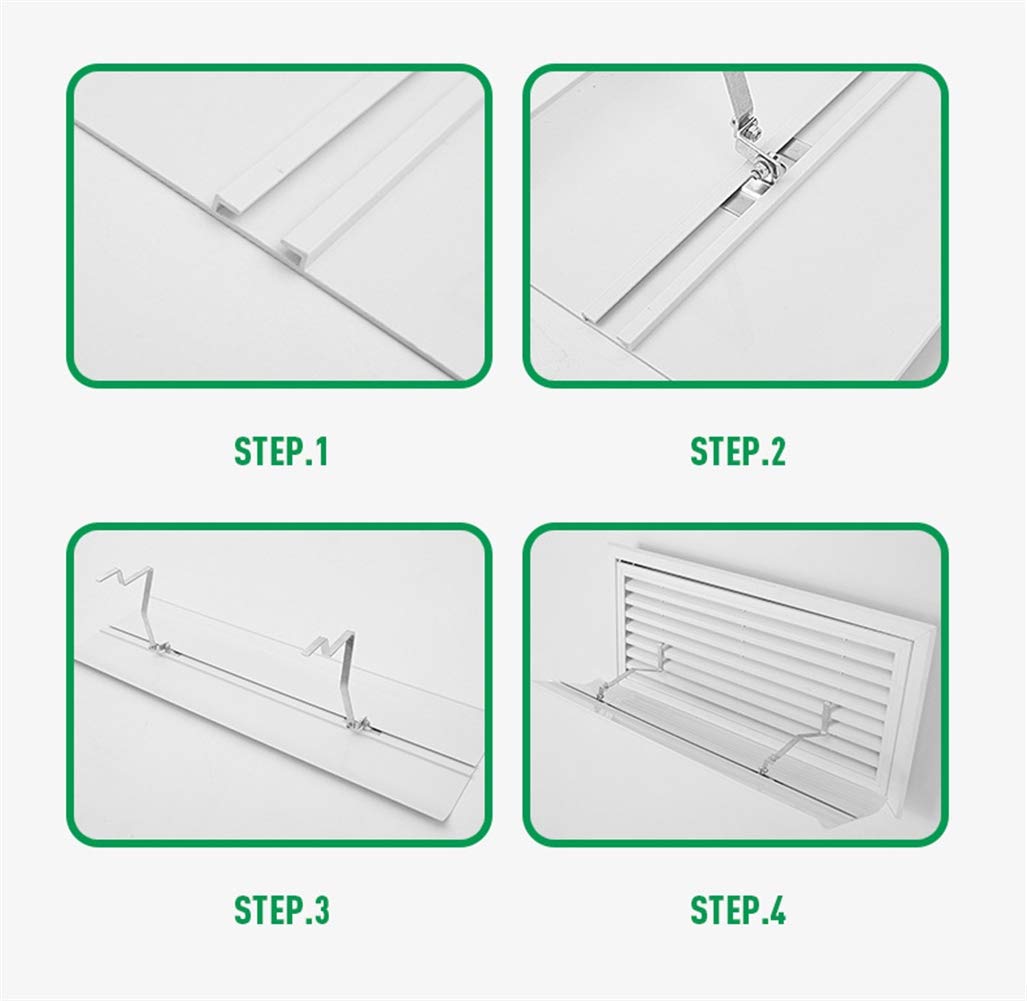 Liveinu Air Deflector Adjustable Reusable Heat and Air Deflector for Sidewall Vent Air Conditioner Deflector White 23" Inch