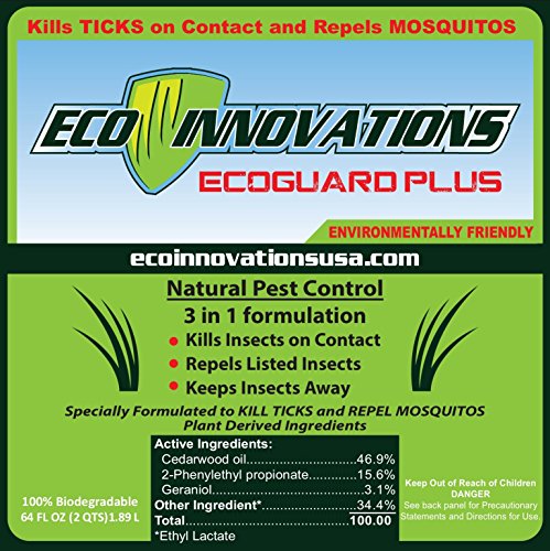 Tick & Mosquito Outdoor Plant Based Insect Control. Natural Spray Kills & Repels Harmful Bugs. Safe Insecticide Treatment for Kids, Pets, Plants β Applies Easy β Eco Innovations, EcoGuard Plus, 16 oz