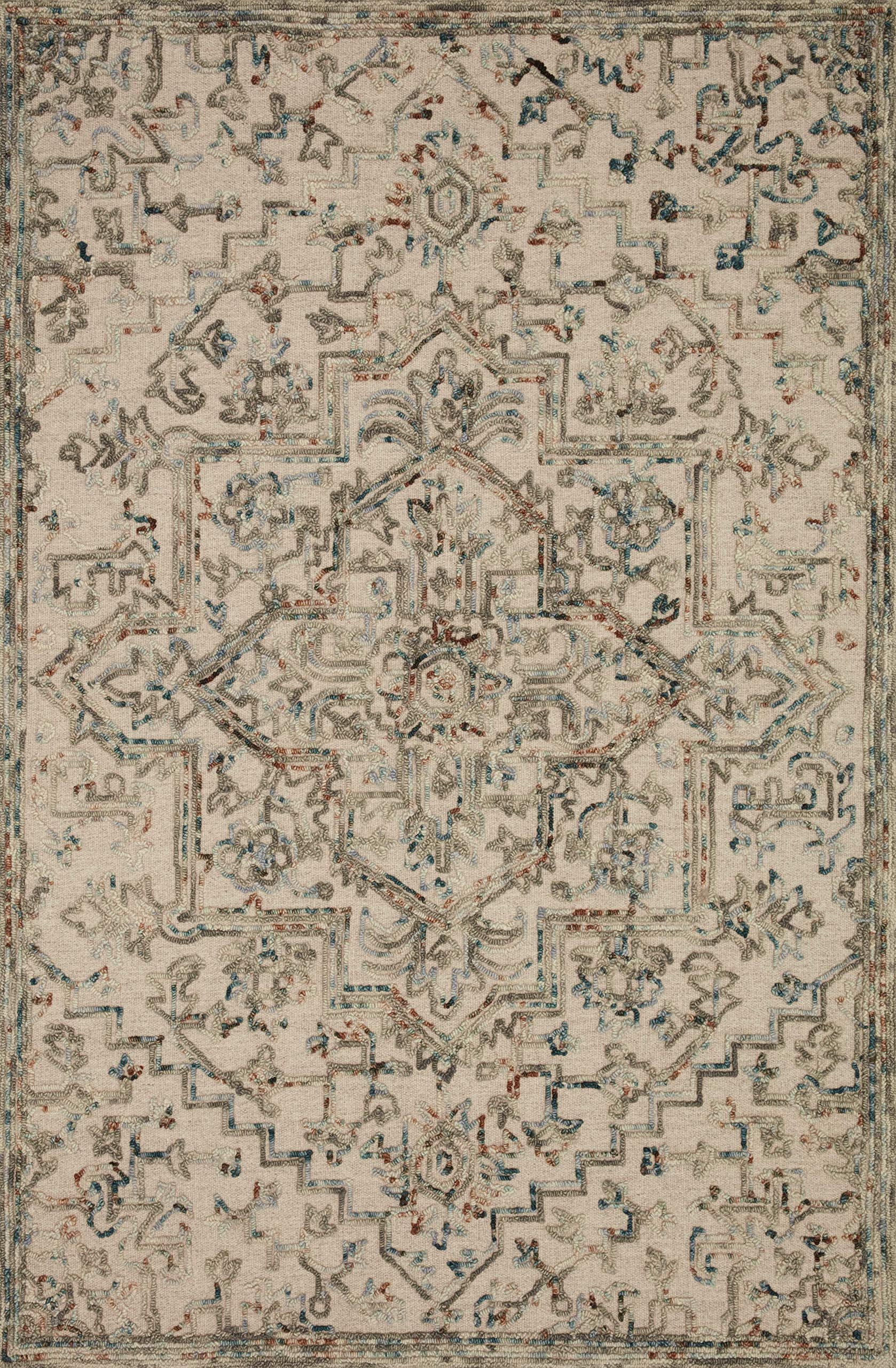 Loloi II Halle Collection HAE-01 Grey/Ocean 18" x 18" Sample Sample Rug
