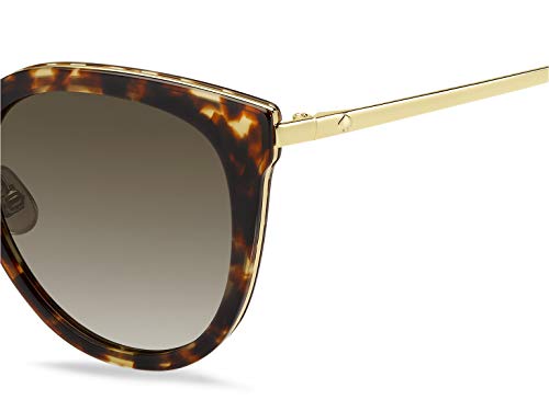 Kate Spade New York Women's Jazzlyn Round Sunglasses, Havana Gold, 51 mm
