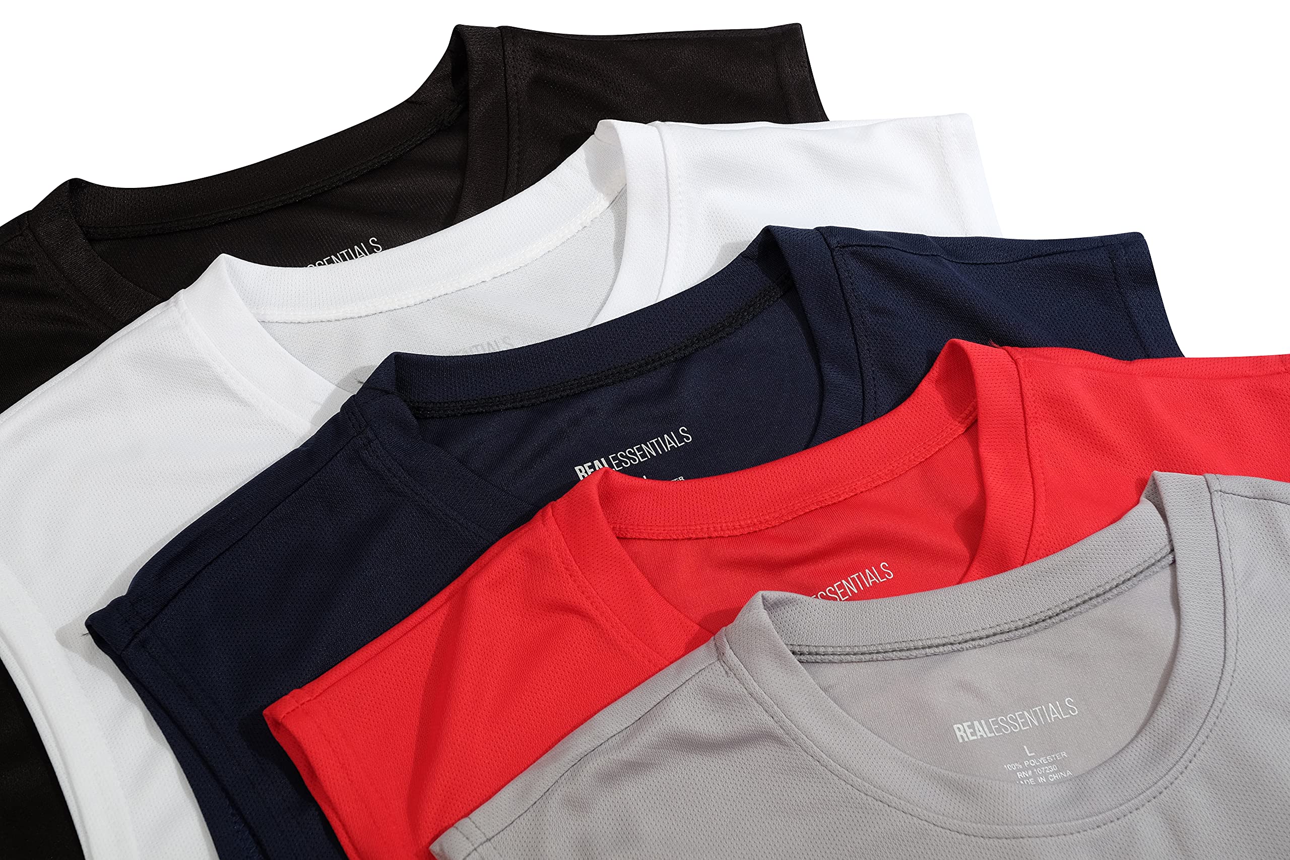 Men's Mesh Tank Top Quick Wicking Jersey Sleeveless Muscle Active Performance Sport Basketball Beach Gym Workout Running Training Fitness Athletic Bodybuilding Undershirt Breathable,Set 5-S