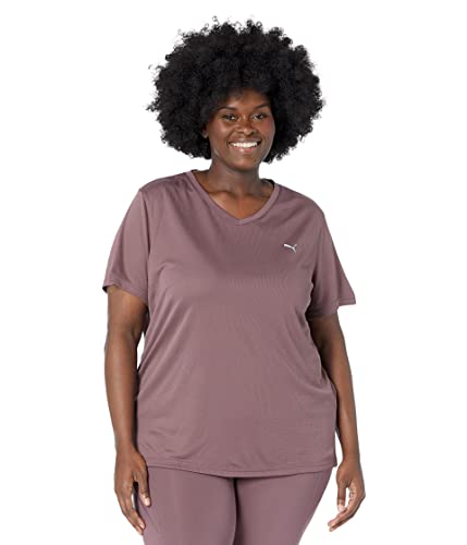 PUMA Women's Plus Size Performance Tee, Dusty Plum, 1X