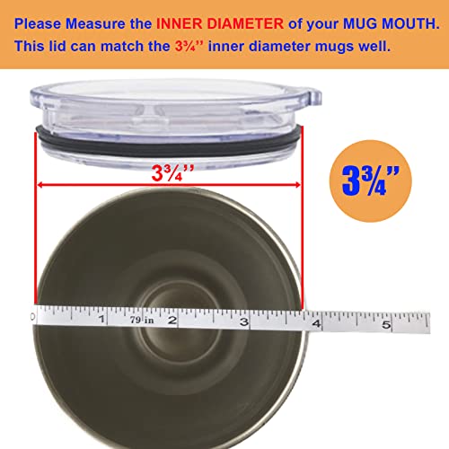 Wotermly Tumbler Replacement Lids for 30 oz tumblers, Spill Proof Splash Resistant Lids Covers Fit for YETI Rambler and More Coffee Mugs (2WhiteLids)