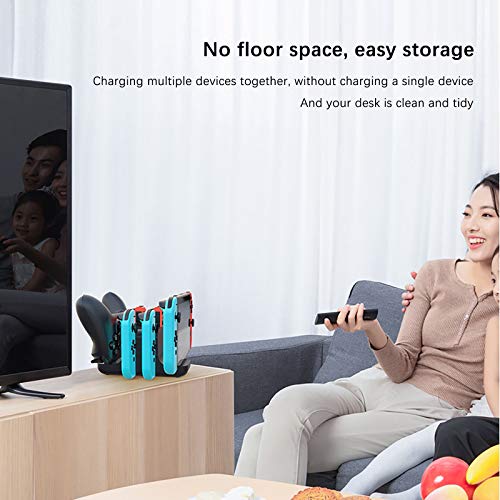 SOONHUA Controller Charger for Nin-tend Switch Joy Pad Controller 6-in-1 Charging Dock Station with LED Indicators