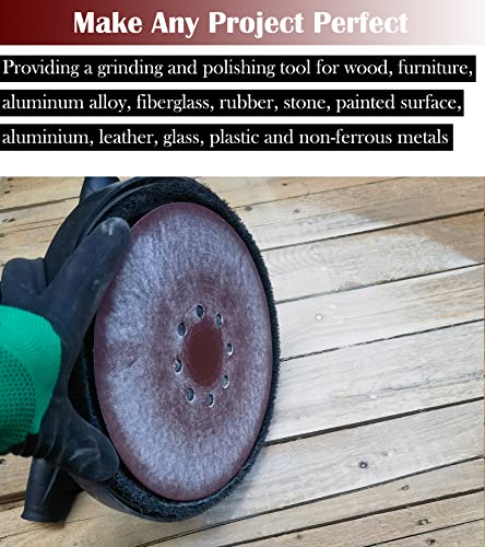 Tonmp 50 PCS 120 Grit 9 Inch 8 Hole Hook-and-Loop Sanding Discs Sandpaper -Premium Aluminum Oxide Sander Paper for Drywall Sander (120 Grit - 50 Pack)