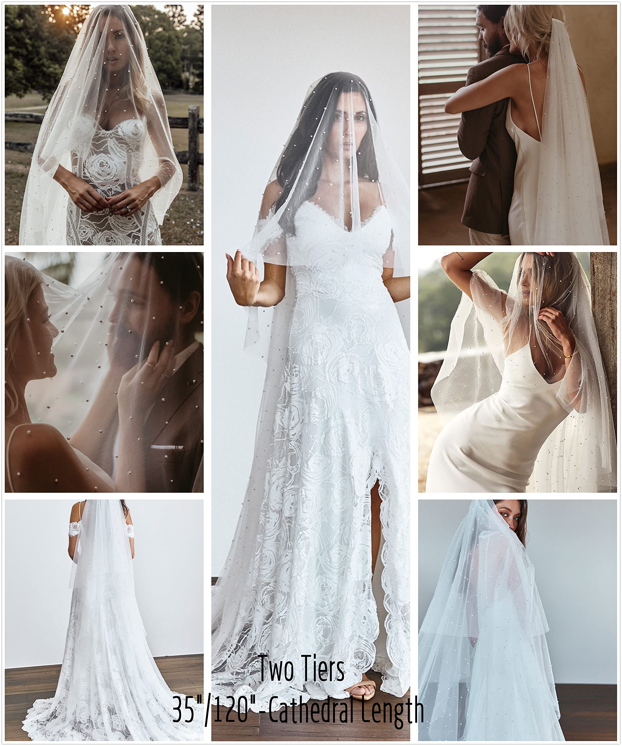 Passat Ivory 1Tier Cathedral Veils Pearl Wedding Veil Ivory Pearl Veils Bridal Veil Pearl Veils For Brides Ivory