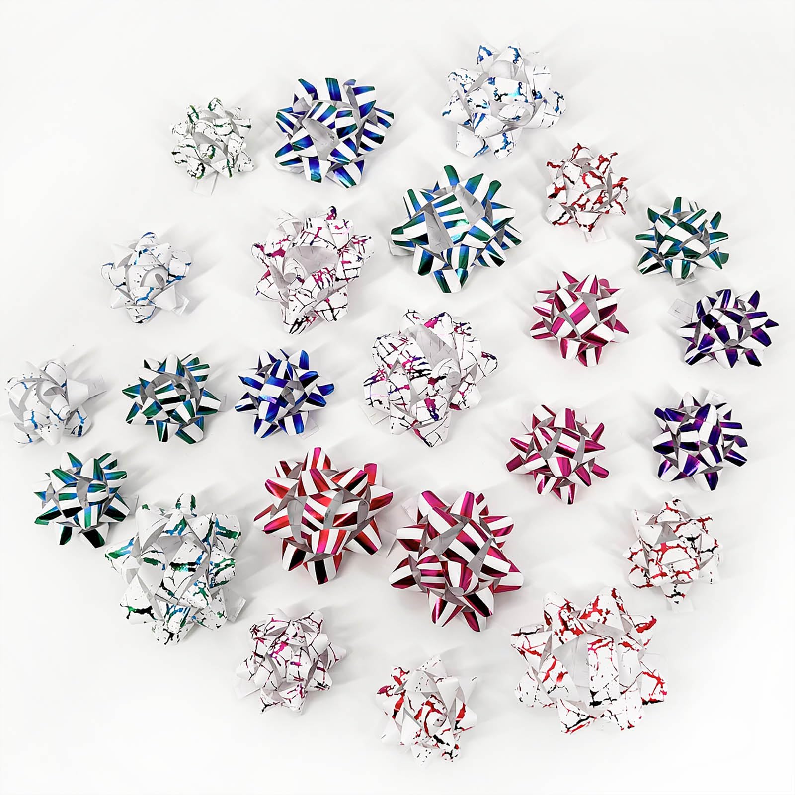 WOPARTY Rainbow Gifts Bow Assortment (25Pcs multicolour) colorful Wrap Bows for wrapping,Multicolor present bows for Christmas, Birthday, Weddings, Baby Showers,Party