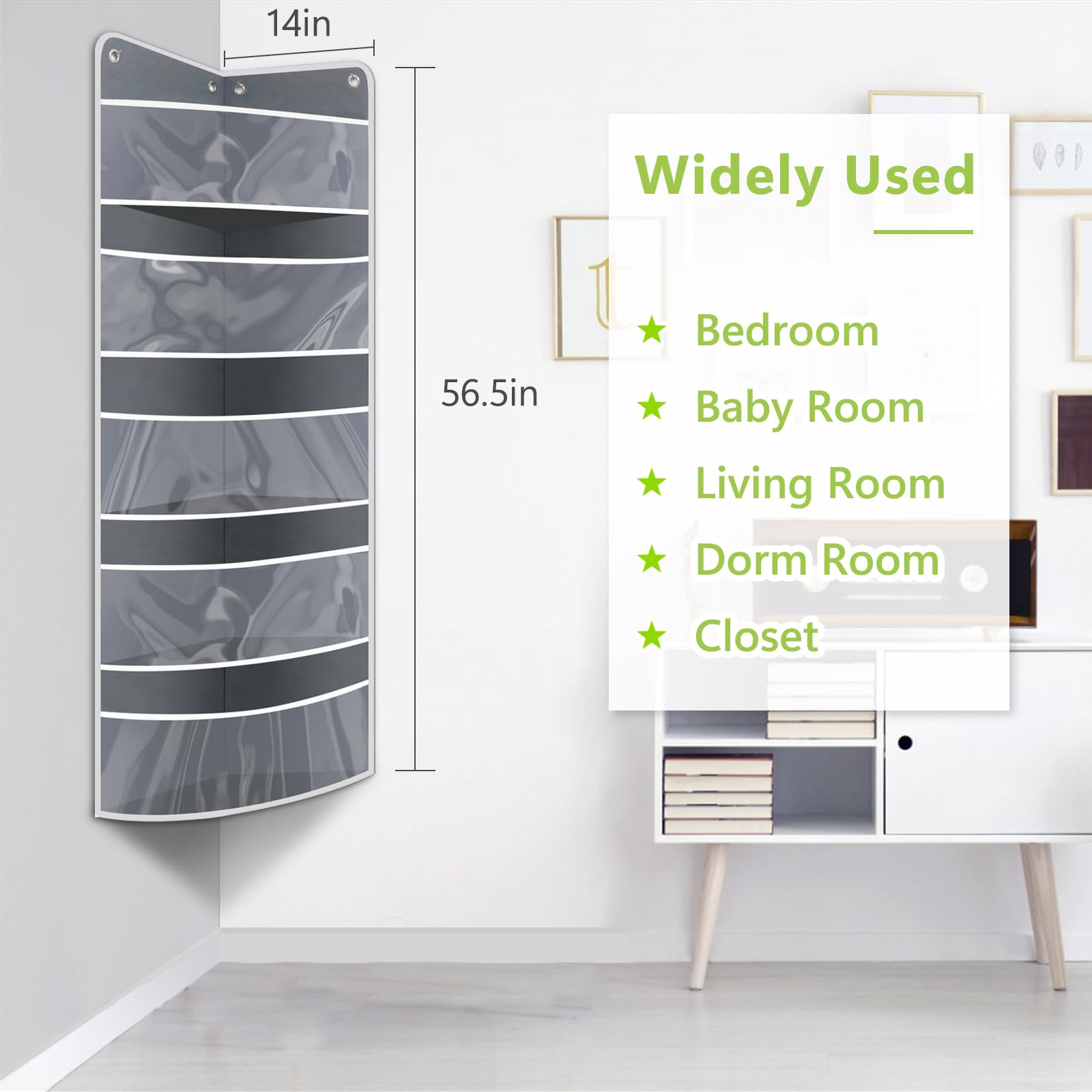 UVIAHOMI Sofe Corner Stuffed Animal Storage Toy Organizer, Child-Friendly Wall Corner Storage,Toy Shelf for Stuffed Animals, Diapers,Toys - Baby Ideas Holder with 5 Large
