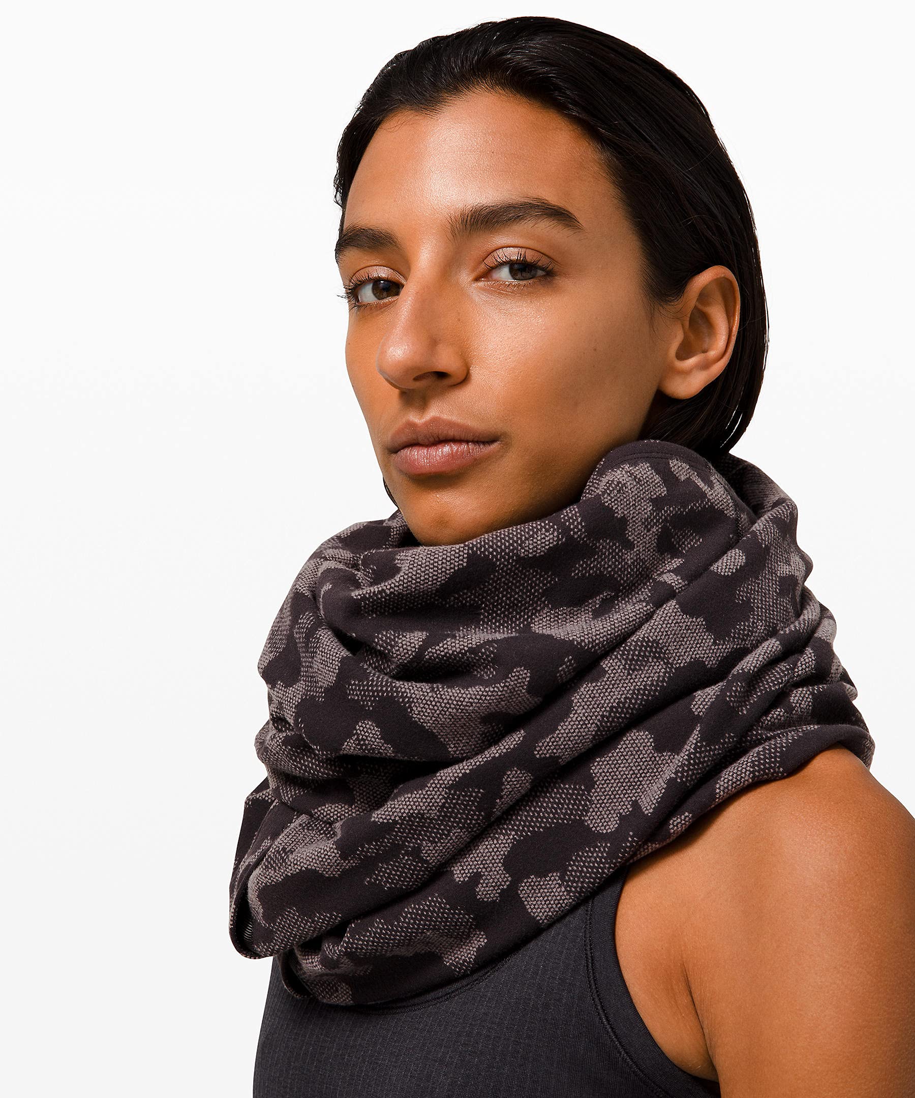 Lululemon Athletica Vinyasa Scarf (Heritage Camo Jacquard Black Lunar Rock Rulu), Large