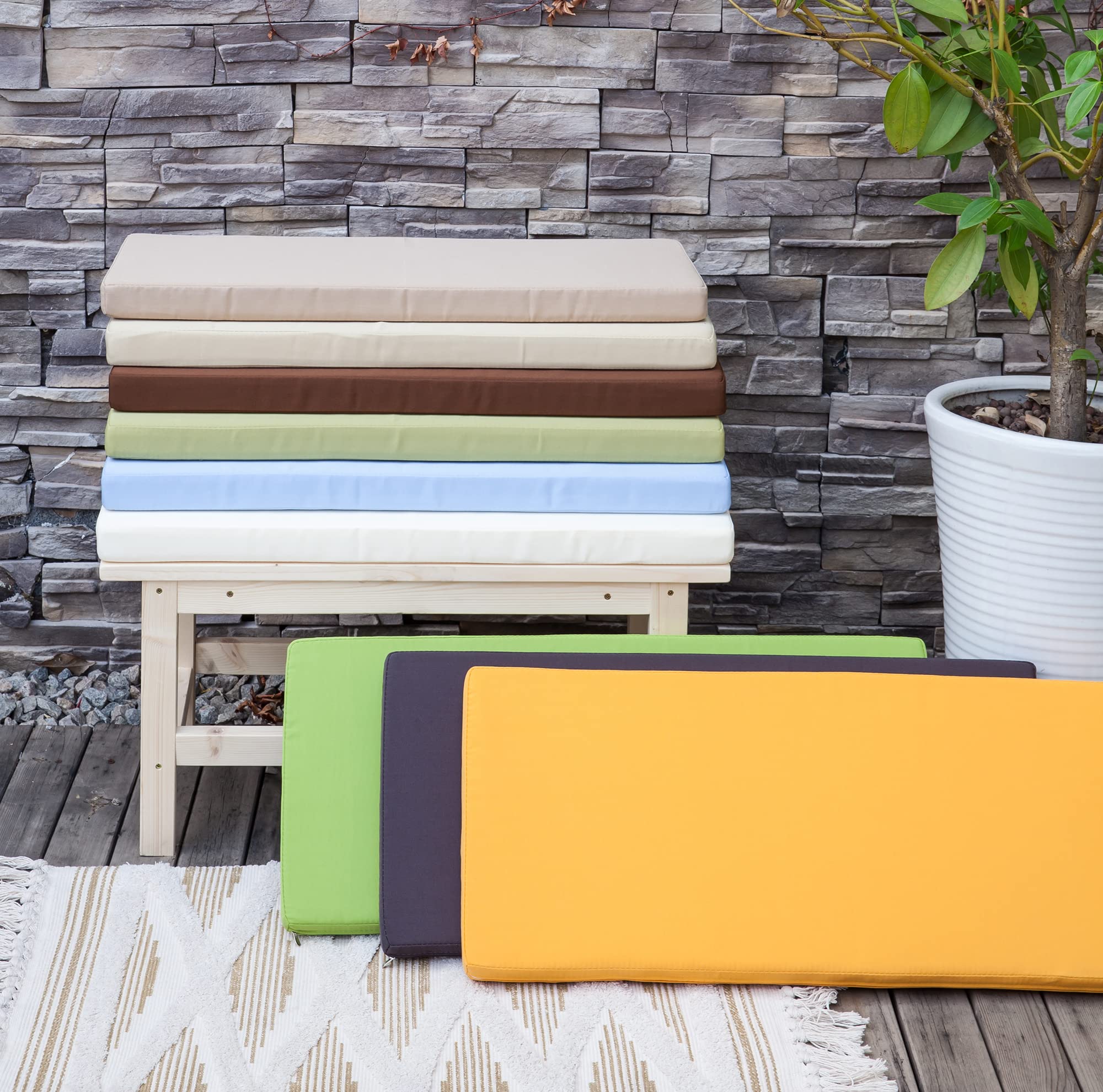 Sigmat Customize Size Outdoor Seat Cushion Cover Water-Resistant Patio Deep Seat Chair Cushion Cover Bench/Settee/Swing Cushion Slipcover-Only Cover