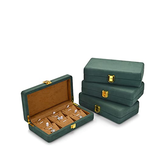 VIBY Green Multi-function Velvet Ring Display Boxwith Microfiber Jewelry Organizer Case for Pendant Bracelet ( Color : E , Size : 20.5*11.5*5.5cm )