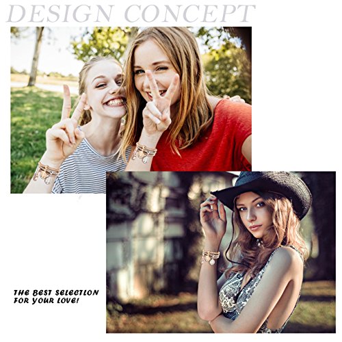 Long Way 3Pcs Gold Silver Rose Gold Plated Charm Bracelet for Women Stretch Crystal Multilayer Bracelet