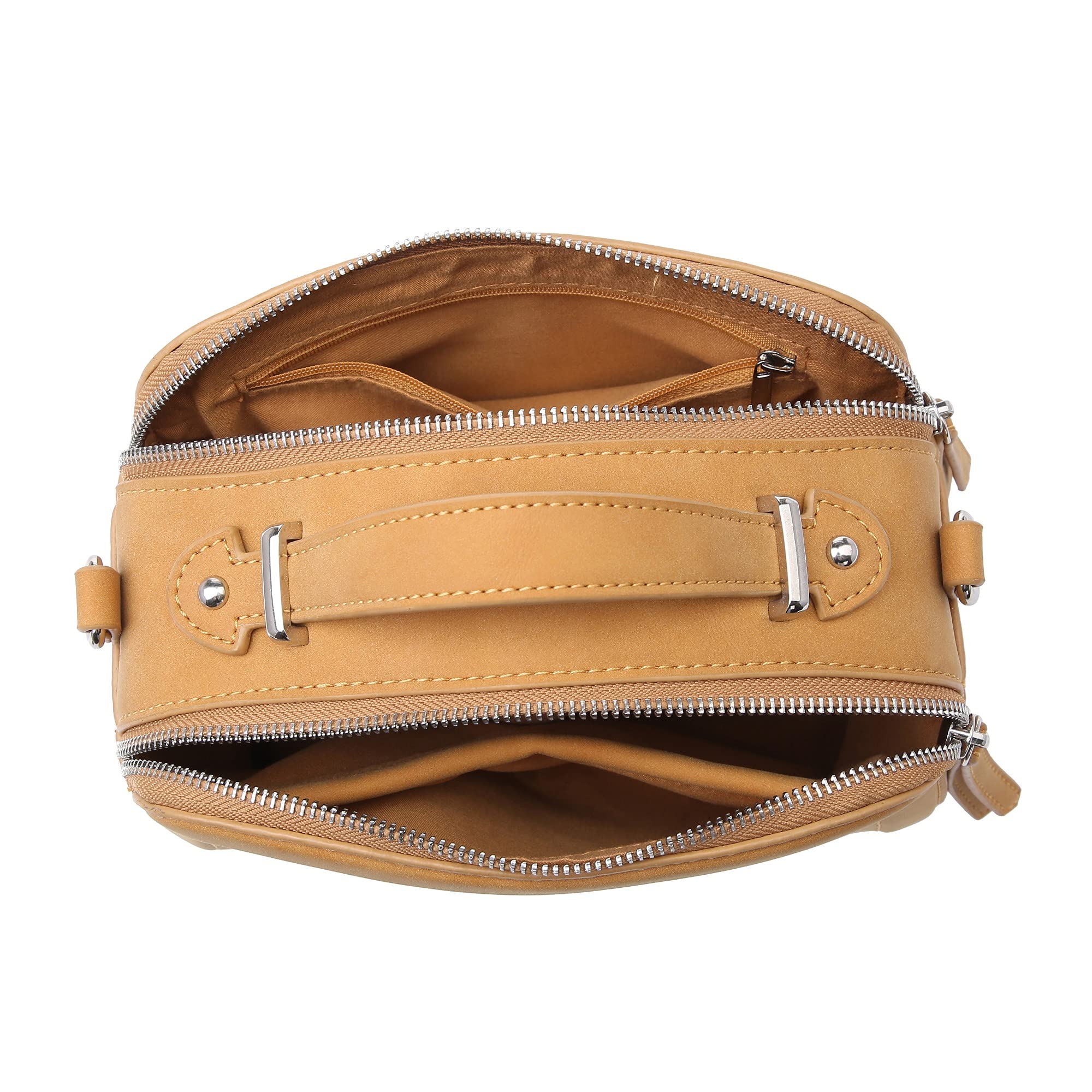 Medium Women Tote Crossbody Bag Satchel Purses PU Leather Fashion Shoulder Bag - camel