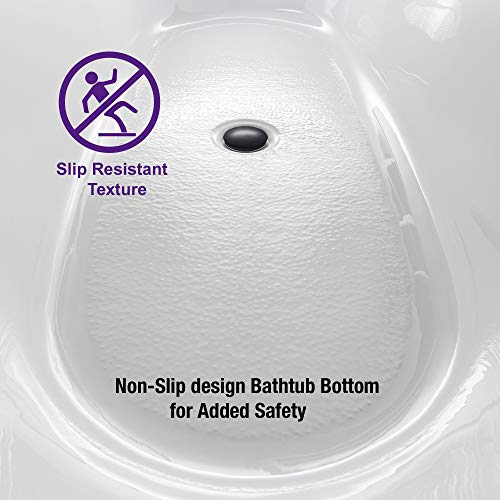 WOODBRIDGE 59" Acrylic Freestanding Bathtub Contemporary Soaking White Tub with Matte Black Overflow and Drain,B1530 -MB-Drain &O