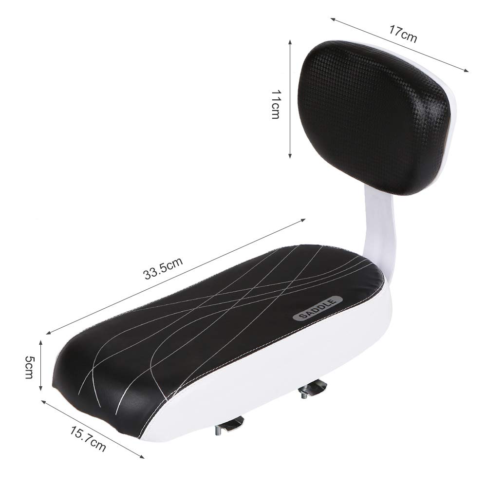 Lixada Bicycle Back Seat Cycling Bike Bicycle MTB PU Leather Soft Cushion Rear Rack Seat Children Seat with Back Rest