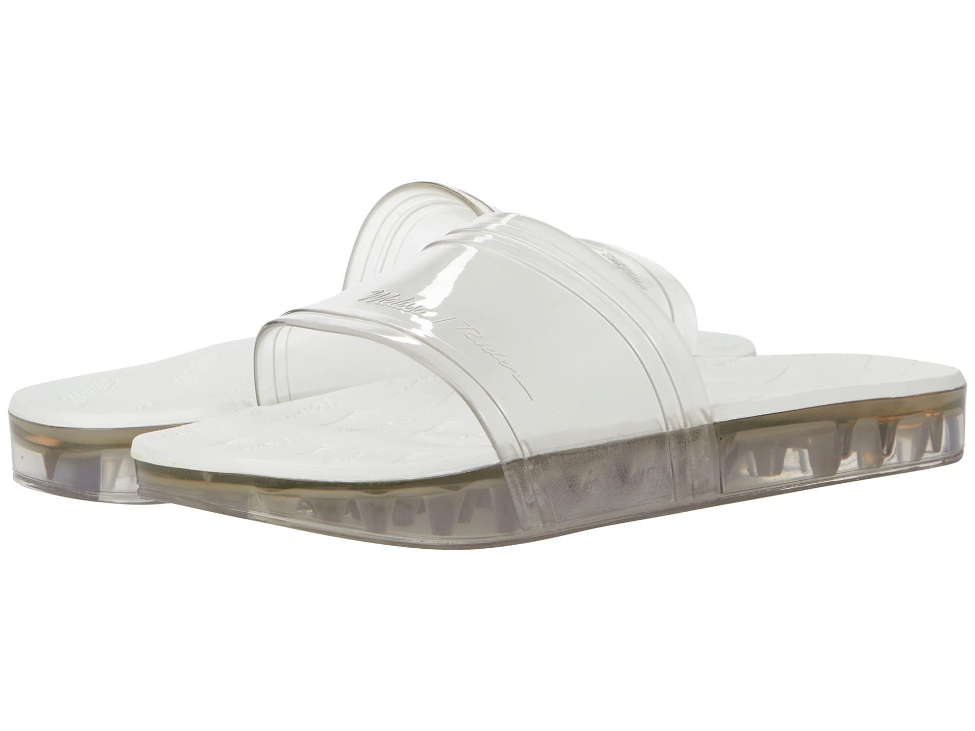 Melissa Shoes Slide + Rider AD Clear/White 9 M