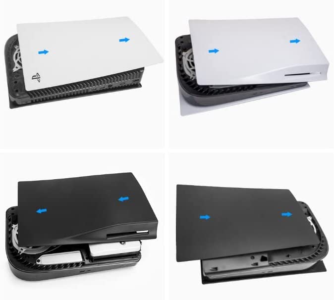 Rymfry Face Plates Cover Skin Shell Panel for PS5 Console,Protective Shell Faceplate Cover for PS5 Console,Disc Edition and Digital Edition Replacement (Disc Edition Clear Blue)