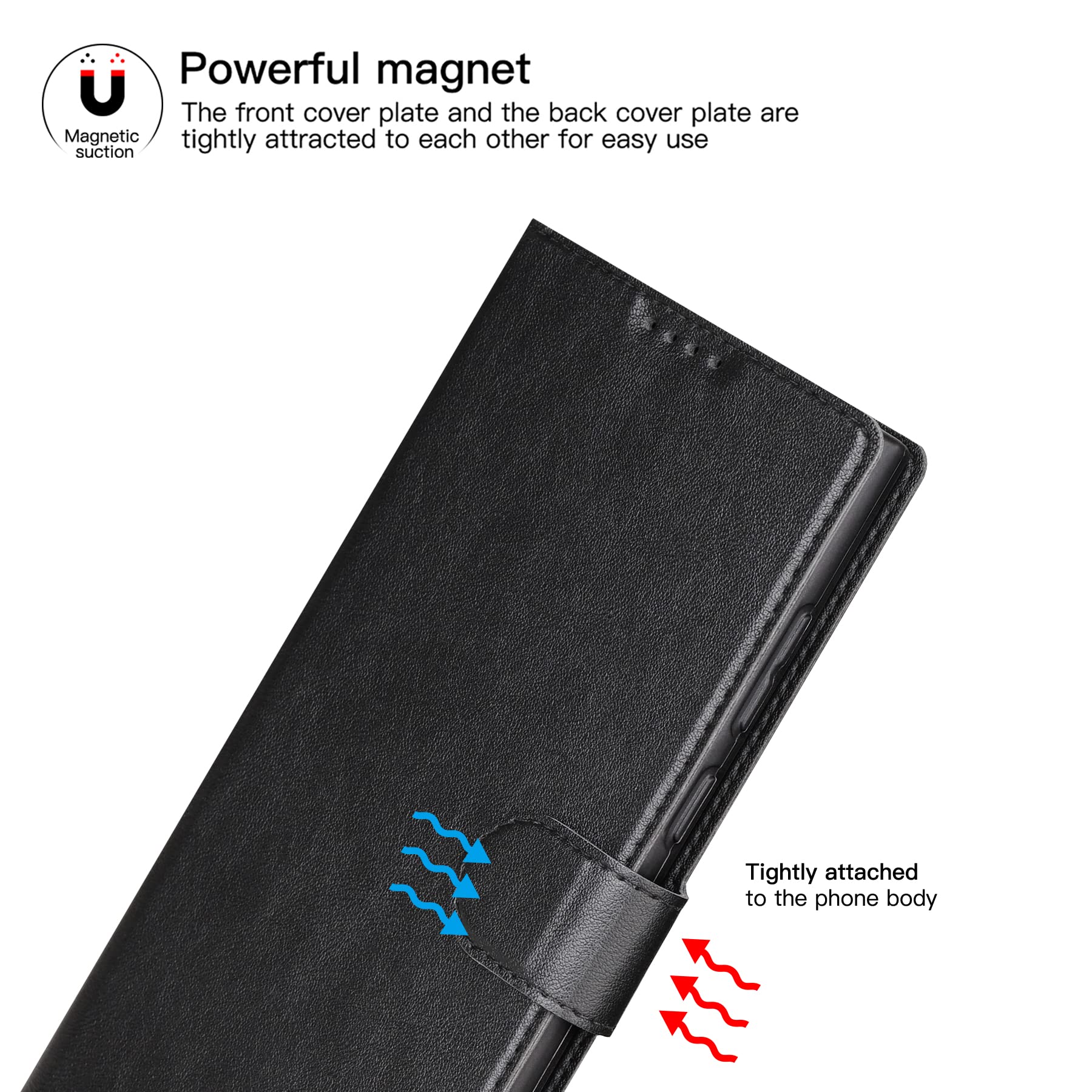 Paton Wallet Case for Samsung Galaxy S22 Ultra,PU Leather Galaxy S22 Ultra 5G Case with Card Holster Stand Magnetic Closure,Shockproof Fold Protective Phone Case for Samsung Galaxy S22 Ultra (Black)