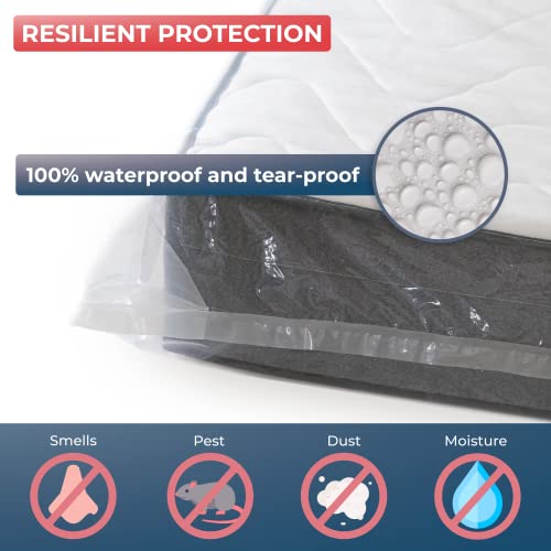 Wrappybag® – Protective Plastic Mattress Bag — Queen Size — Waterproof, Anti-Tear Storage Bag — for House Moves, Storage and Transport