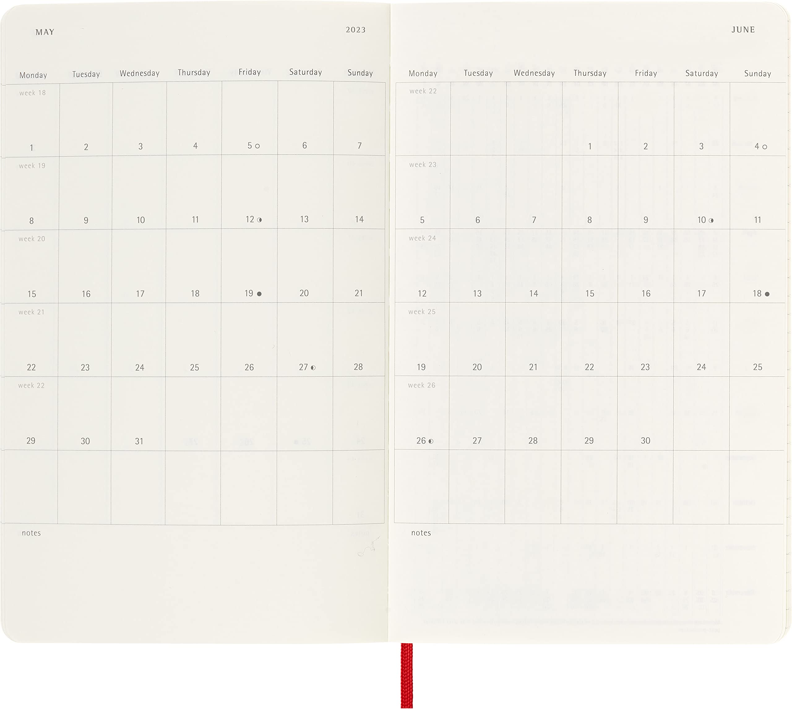 Moleskine Classic 12 Month 2023 Daily Planner, Soft Cover, Large (5" x 8.25"), Scarlet Red