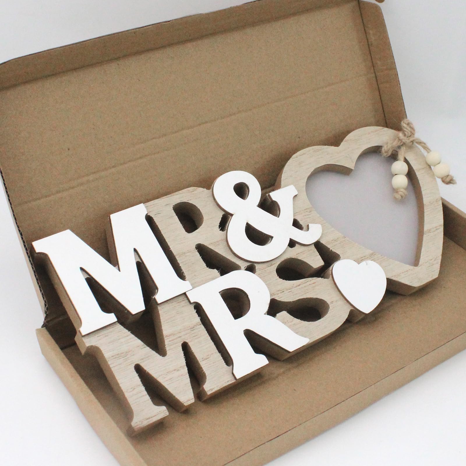 Wedding Decorations for Reception, Mr Mrs Sign for Wedding Table, Couple's photo frame, Rustic Wedding Docor Supplies Stuff for Table Centerpieces Ceremony Inside and Outside
