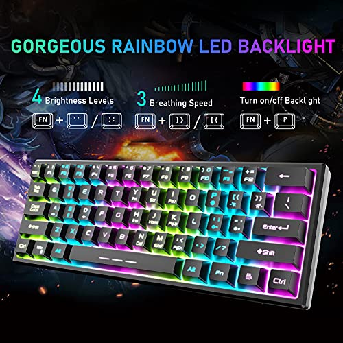 ZIYOU LANG Wireless Gaming Keyboard and Mouse Combo with Wired RGB Speakers for PC Mac Gamers
