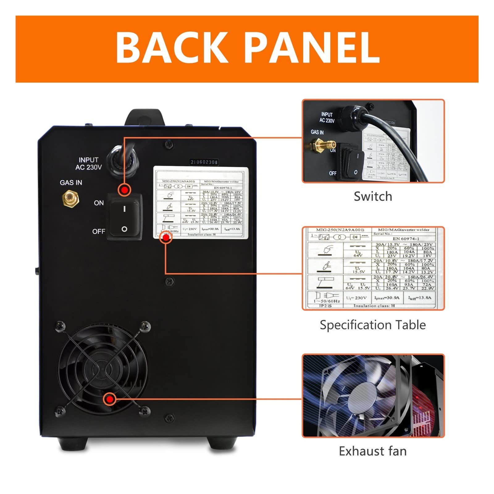 RADNA Portable Home Beginner Lightweight Welder Semi-Automatic Welding Machine MIG-250 3 in 1Tig Mig Mini Welding Inverter Machine Welder (Color : MIG250wire tig Torch)