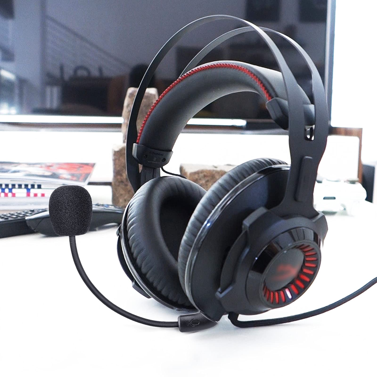 Microphone Replacement for Kingston HyperX Cloud Revolver/Cloud Revolver S Gaming Headsets, Detachable Noise-Cancellation Boom Mic on PC PS5 PS4 Xbox One Series X/S