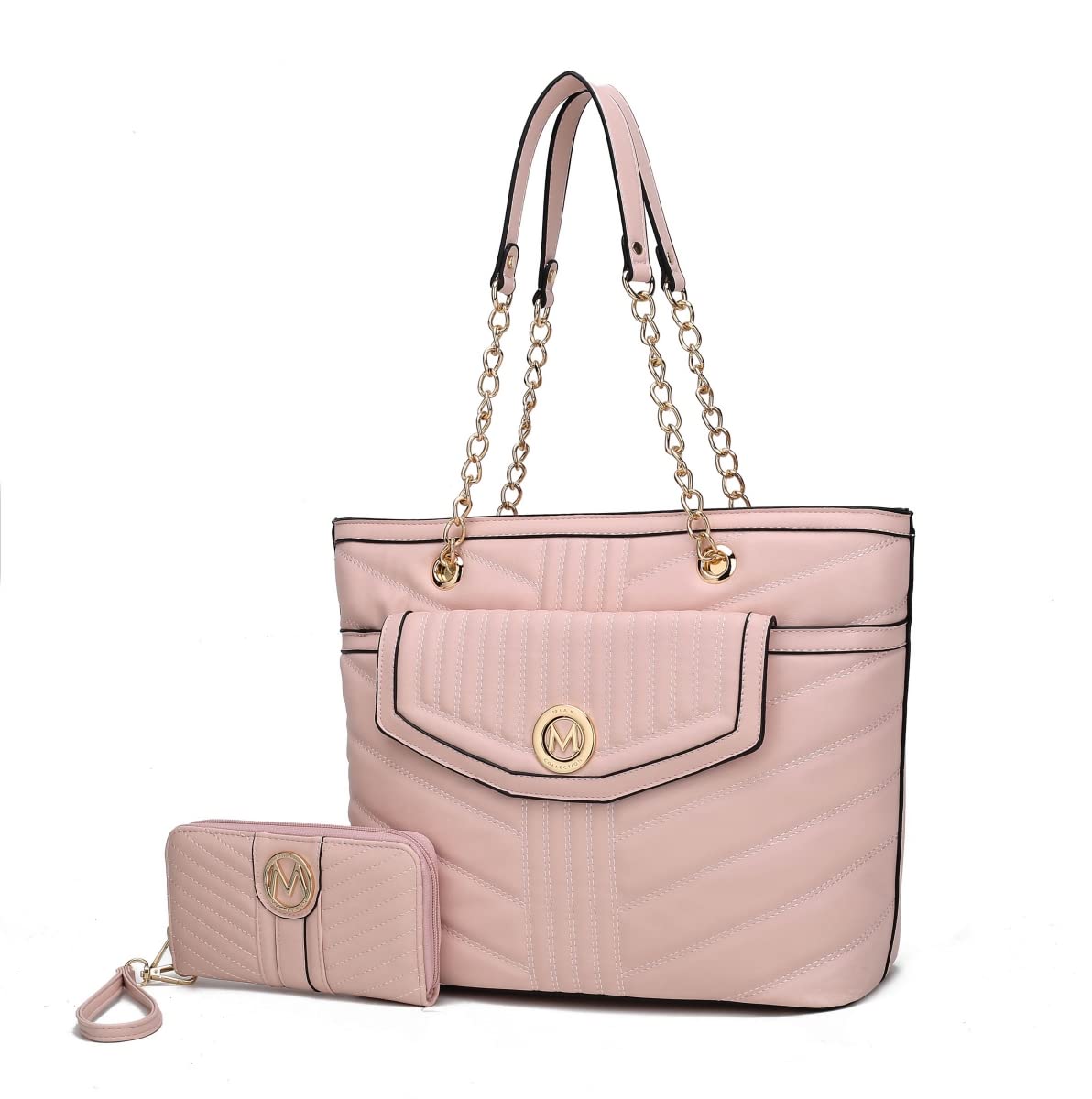 MKF Collection by Mia K. MKF-N-X547BLS Chiari Tote Bag with Wallet 2 Pieces. Multicoloured