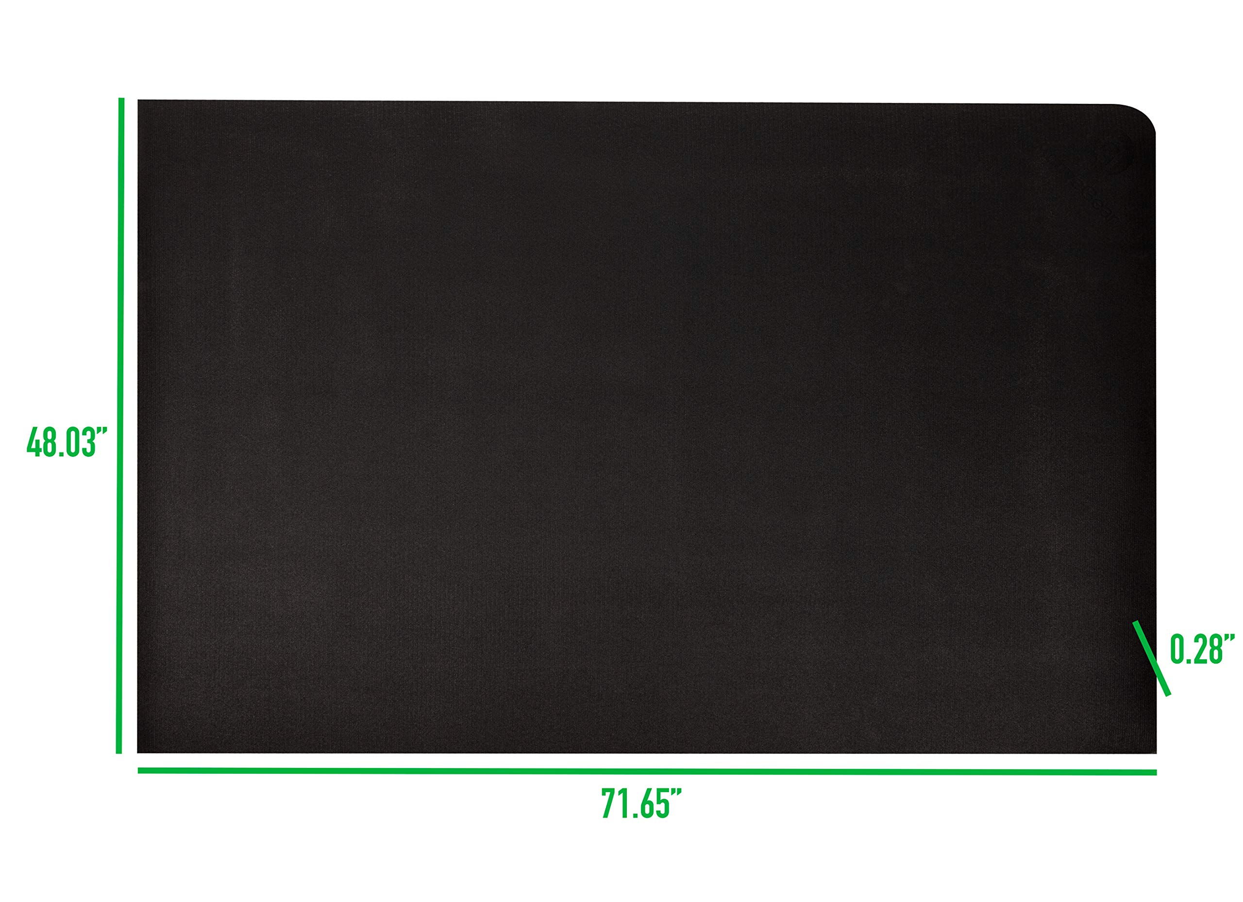 Mind Reader Extra Large Fitness Mat, Yoga Exercise Extended Floor Covering, Carrying Bag Included, Home Workout Portable Padding, 6′ x 4′, PVC, Black