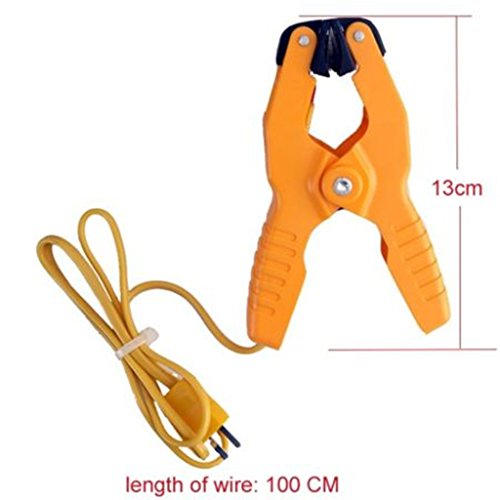 Type K Pipe Clamp Temperature Lead Probe HVAC Pipes Jaw Clip Plumbing Clamp